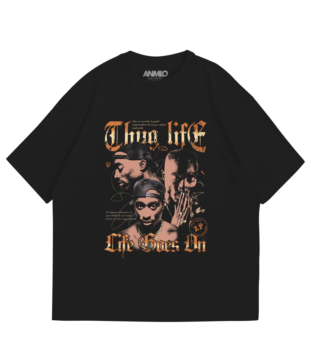 Polera oversize - Thug life - 2pac | Anómalo